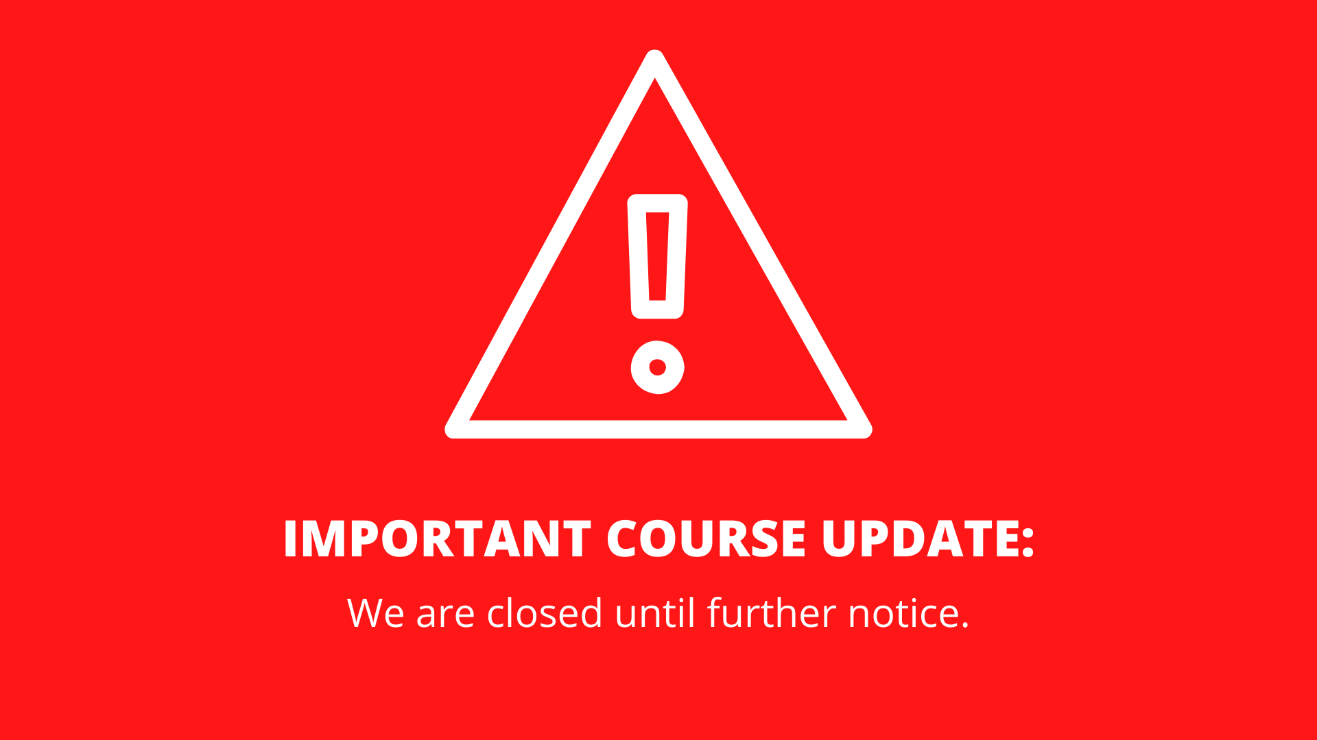 Temporarily Closed Until Further Notice - Marin County Golf